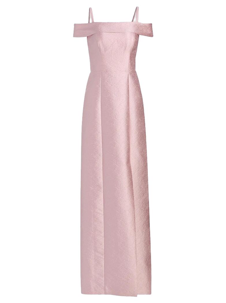 KAY UNGER edith jacquard off-the-shoulder column gown